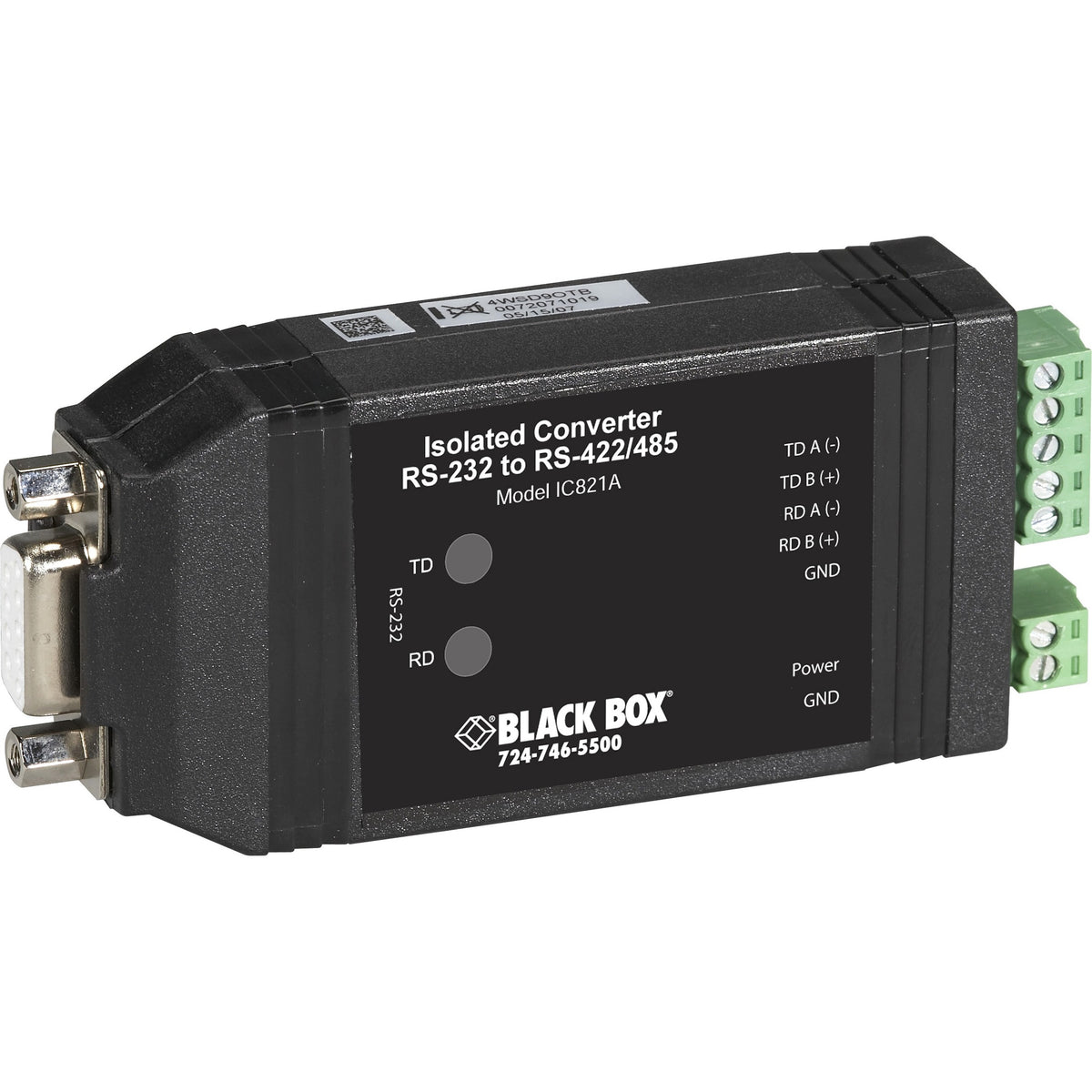 Black Box Async RS232 to RS422/485 Interface Converter - DB9 to Termin – Wamatek