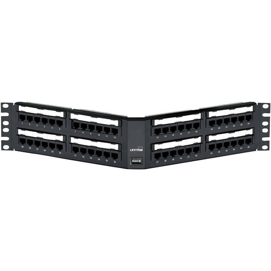Leviton Cat 6 Universal Angled Patch Panel, 48-Port, 2RU – Wamatek
