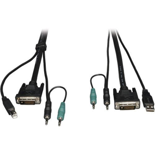 Eaton Tripp Lite Series DVI / USB / Audio KVM Cable Kit, 10 ft. (3.05 m ...