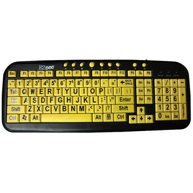 Ergoguys, DataCal Ezsee Low Vision Keyboard Large Print Yellow Keys ...