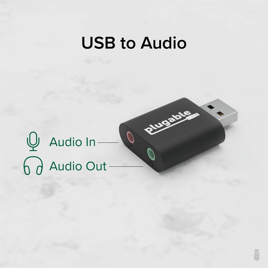 Plugable USB Audio Adapter with 3.5mm Speaker-Headphone and Microphone ...