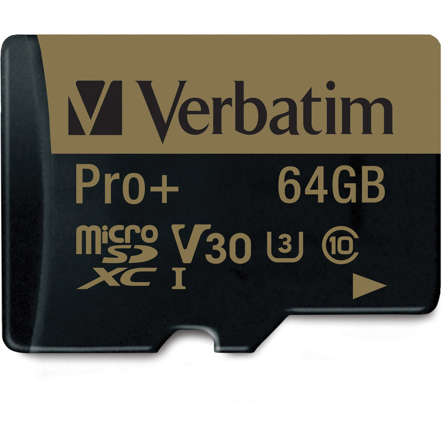 Verbatim 64GB Pro Plus 600X microSDHC Memory Card with Adapter, UHS-I ...