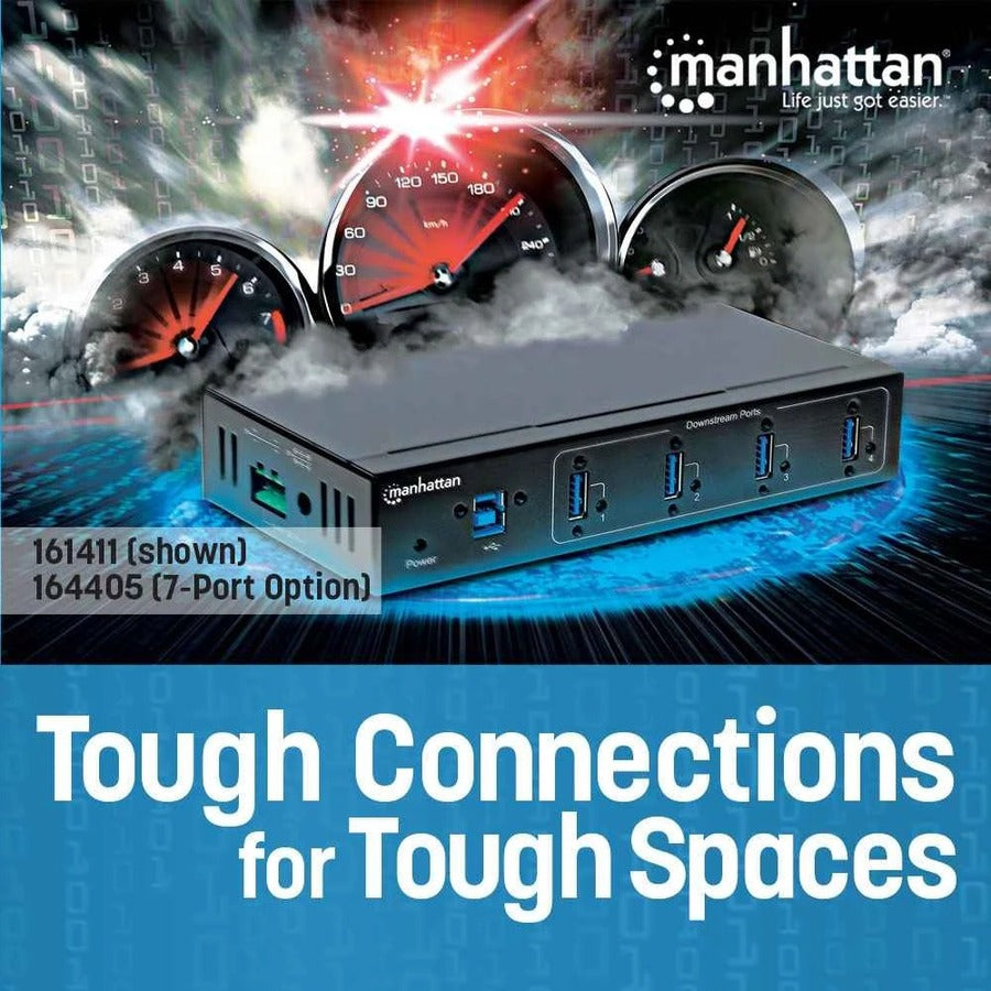 IC Manhattan USB-A 7-Port Hub Industrial, 7x USB-A Ports, 5 Gbps (USB 3 ...