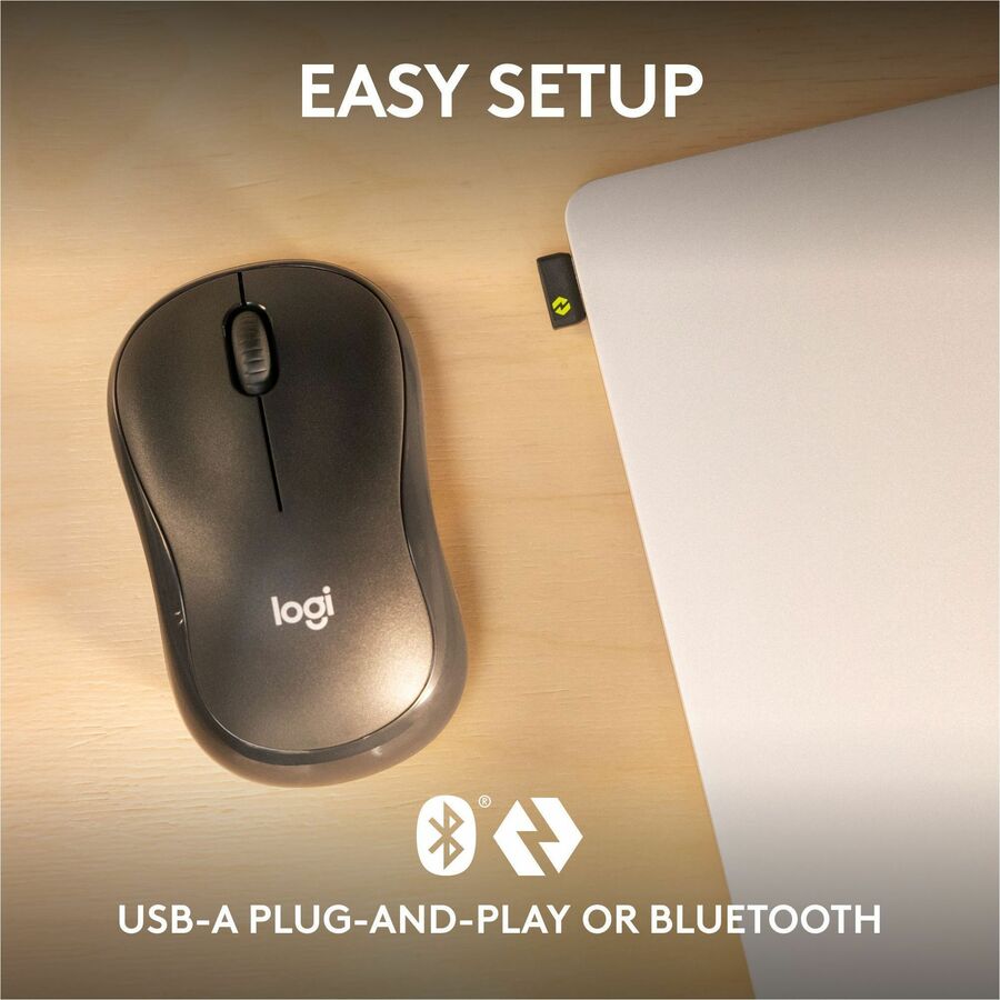 Logitech M240 for Business Silent Wireless Mouse, Secure Logi Bolt USB ...