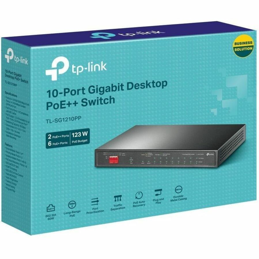 TP-Link 10-Port Gigabit Desktop Switch with 6-Port PoE+ and 2-Port PoE ...