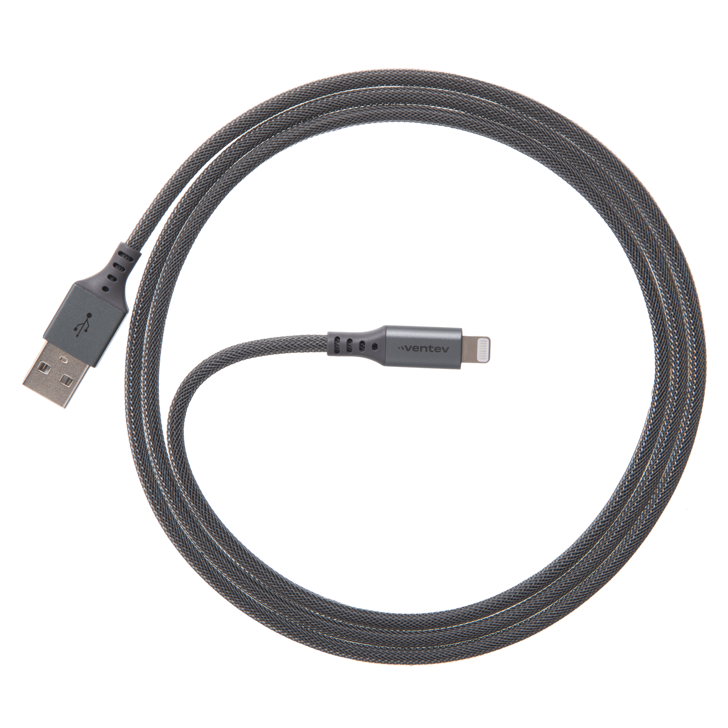 Ventev Chargesync Alloy USB A to Apple Lightning Cable - 4ft Steel ...