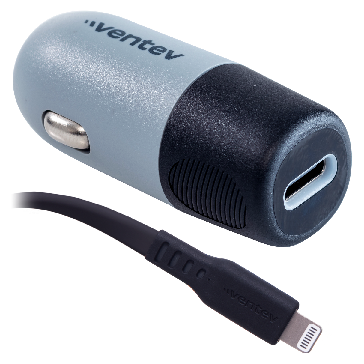 Ventev 20W USB-C PD Car Charger with Lightning Cable - Dark Gray – Wamatek