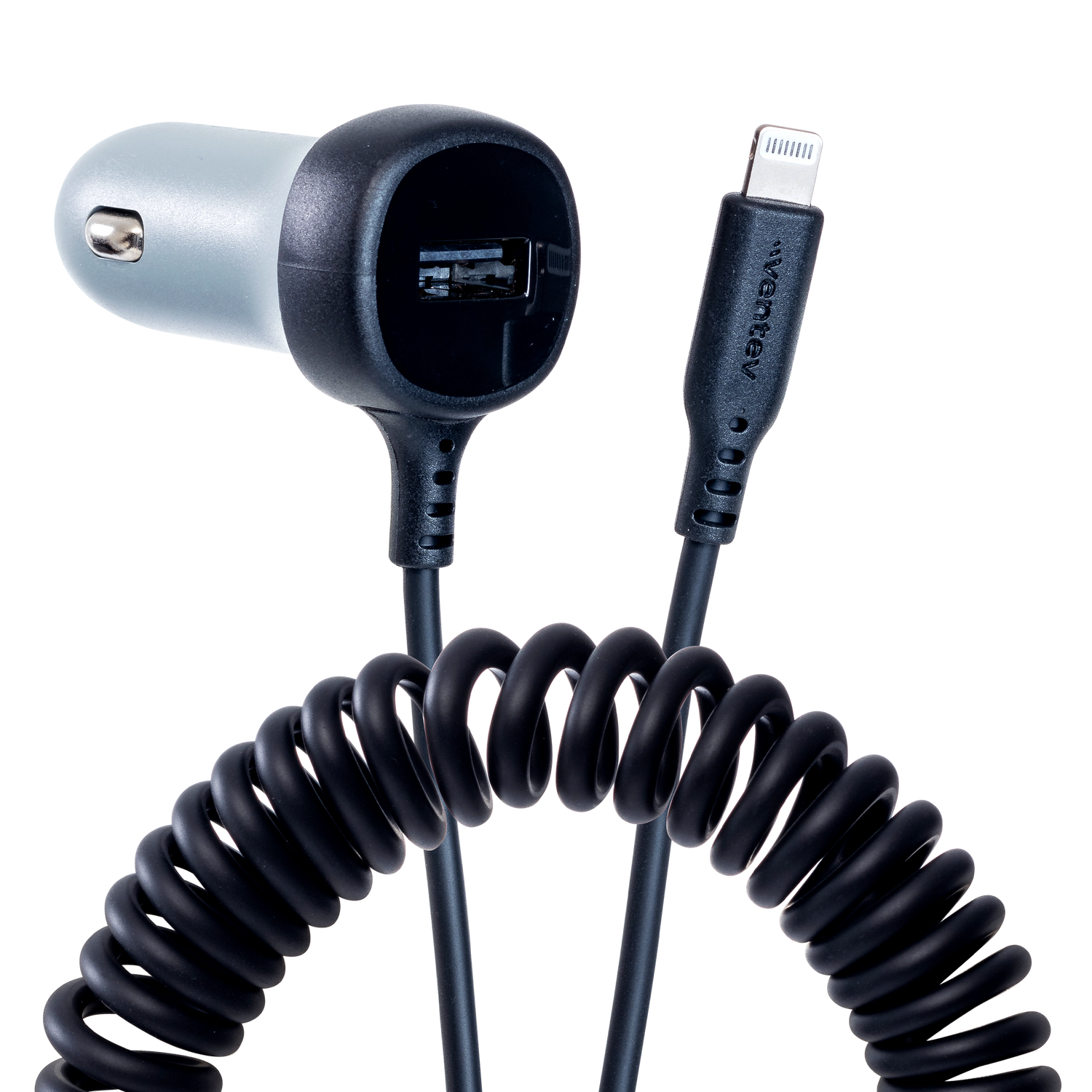 Ventev 12W USB-A Car Charger with 15W Apple Lightning Cord - Dark Gray ...