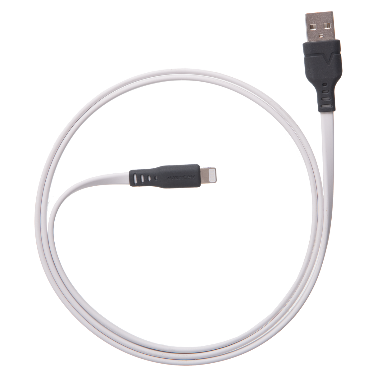 Ventev Chargesync Flat USB A to Apple Lightning Cable 6ft - White – Wamatek
