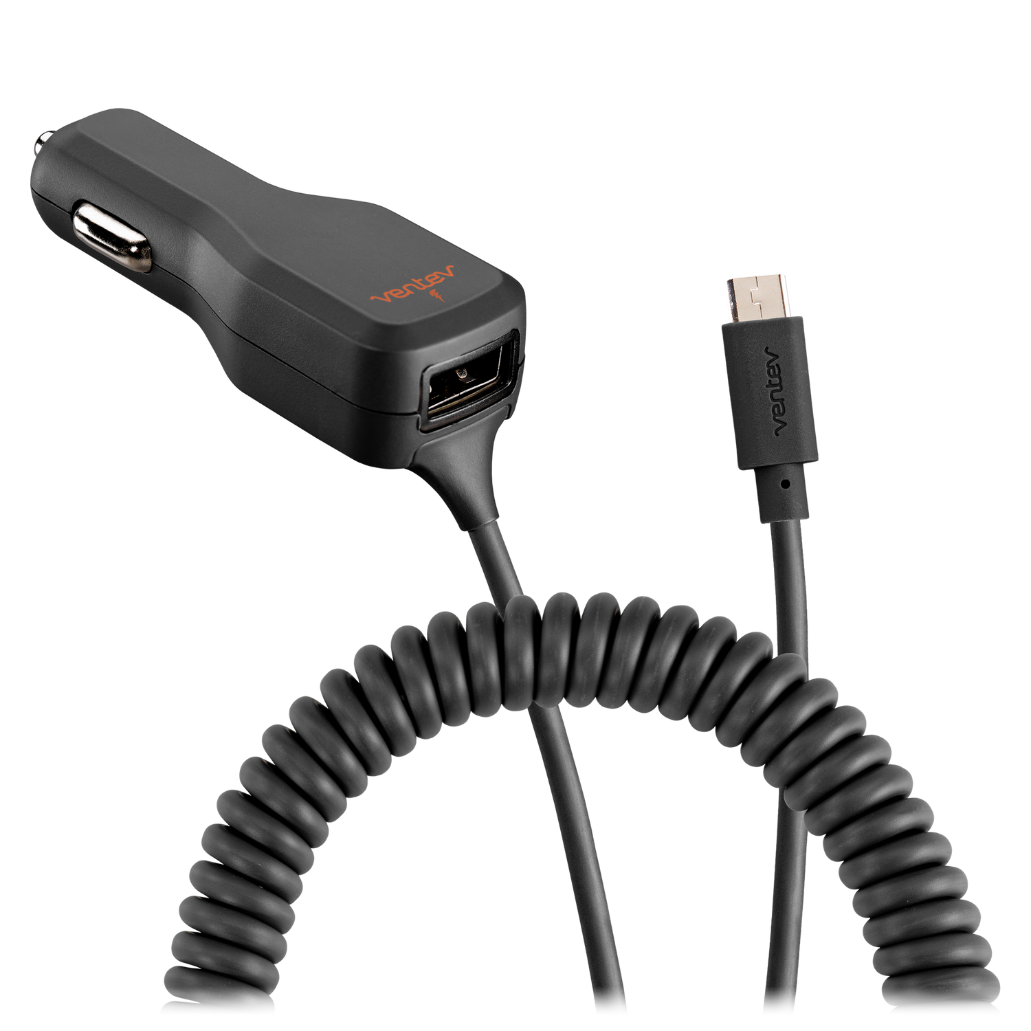 Ventev 17W DashPort R2340C Dual Car Charger with USB-A & Micro USB Cab ...