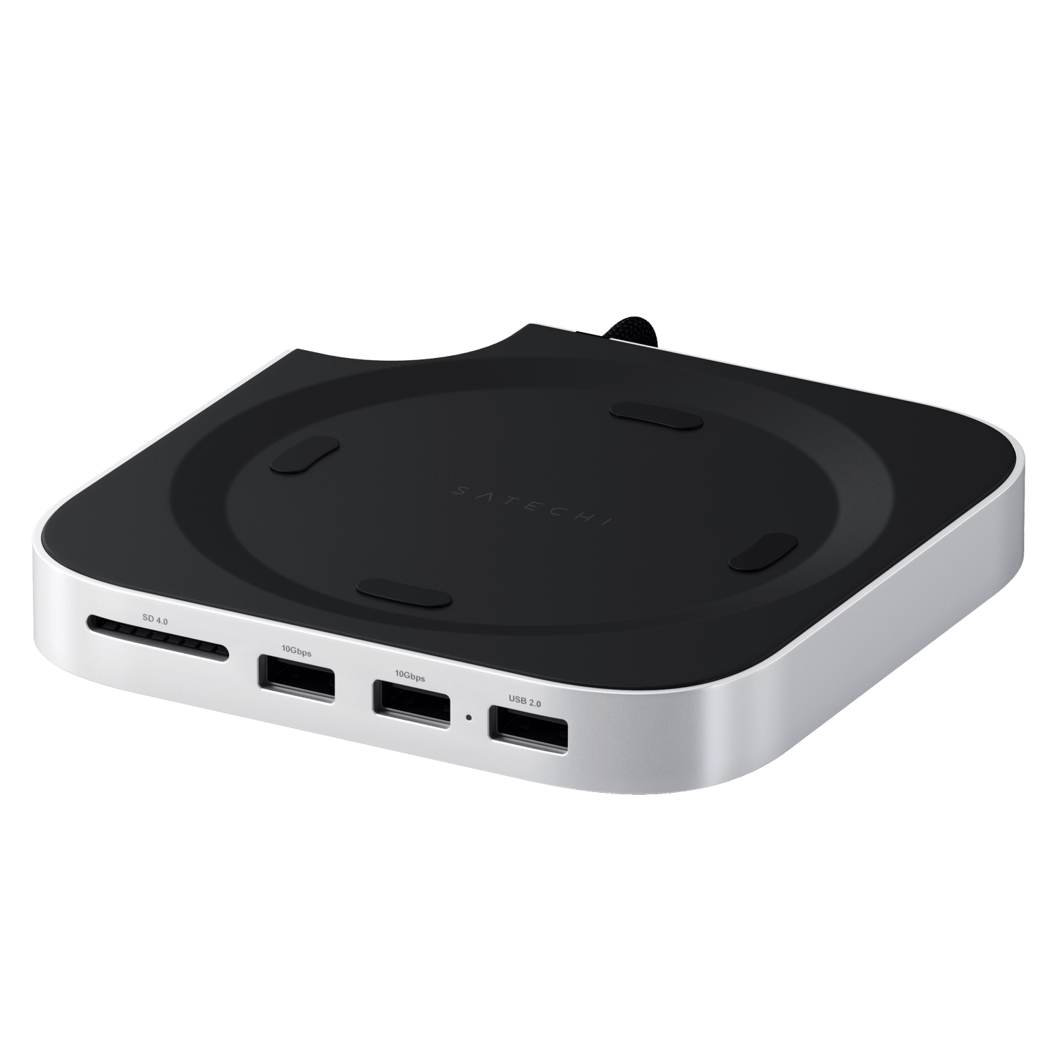 Satechi Mac Mini M4 Stand and Hub with SSD Enclosure in Silver – Wamatek